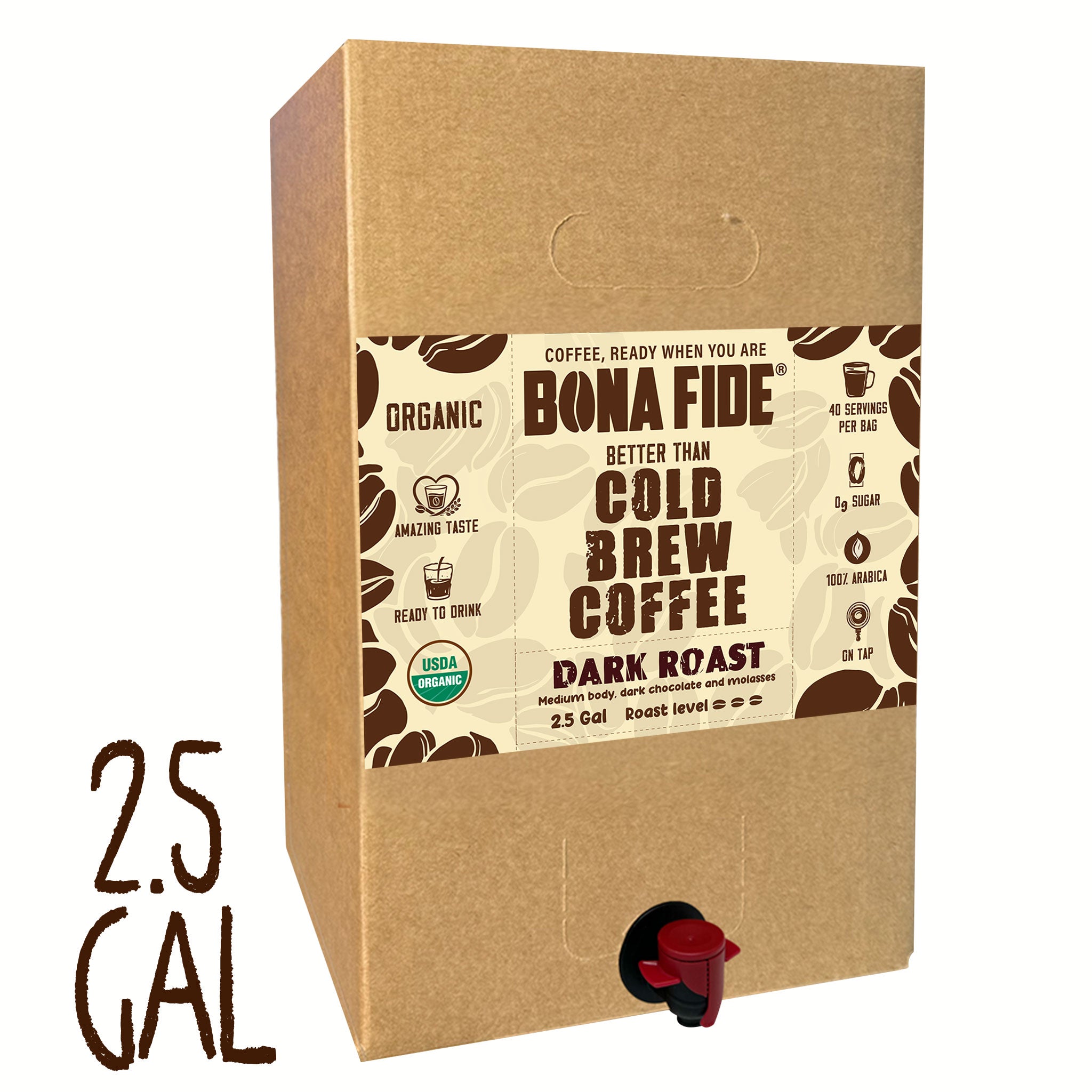 Dark Roast Blend - 2.5 Gallon (9.46L) - Better Than Cold Brew Coffee B ...